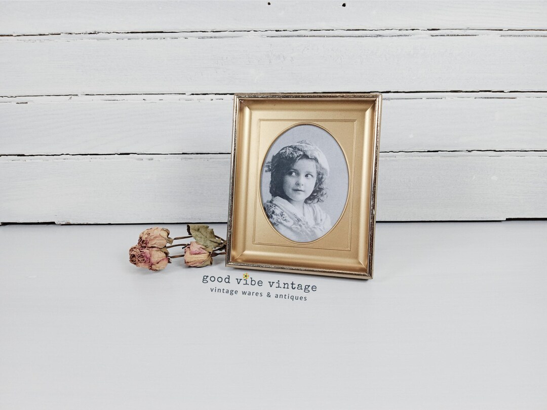 Vintage Mid Century Floral Embossed Gold Metal Shadow Box Frame With ...