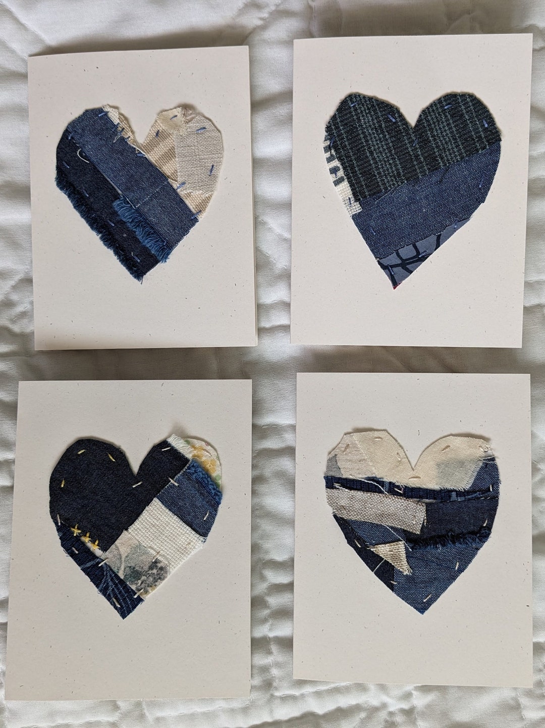 Blue Scrappy Heart Greeting Card // Sustainable Valentine's Day // 100% ...