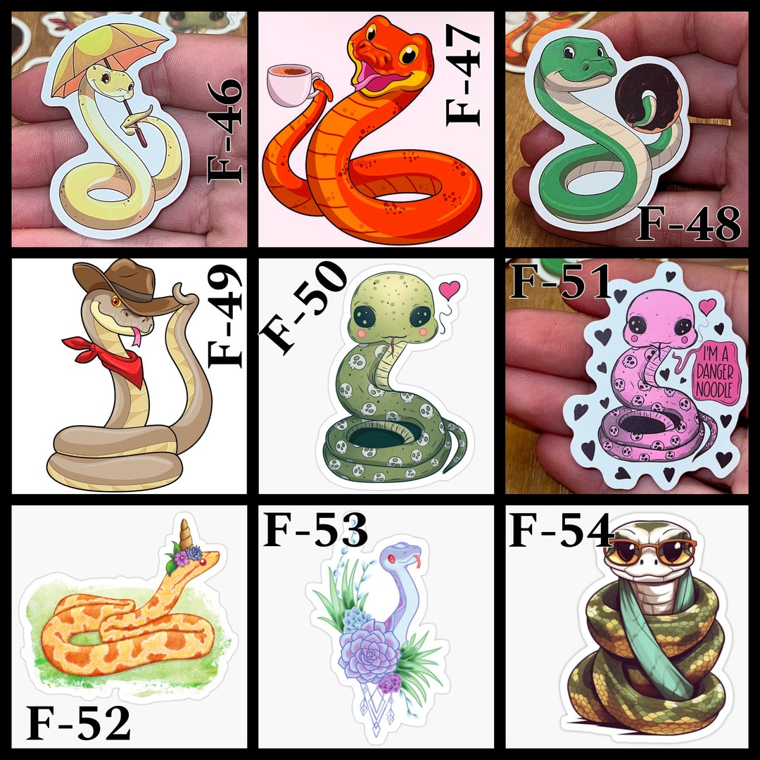 Assorted Snake Sticker Pack 2 - Etsy