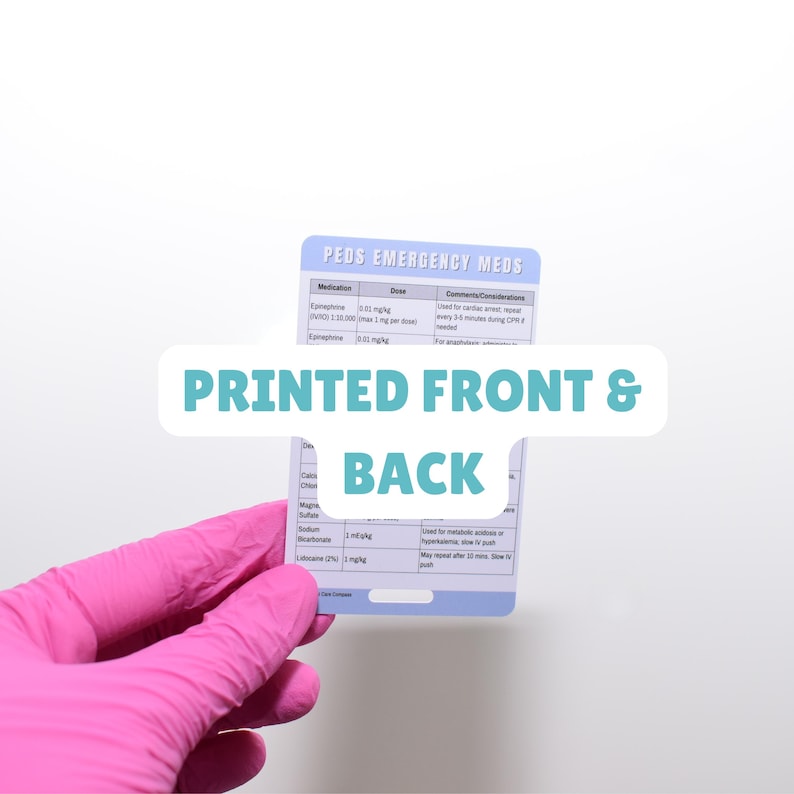 Pediatric Medications Reference Card | Perfect for PICU or NICU Nurses ...