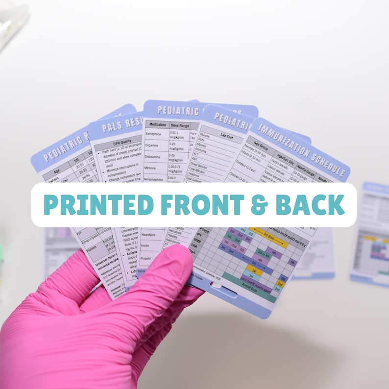 Pediatric Nurse Reference Card Bundle, PICU Guide - Etsy