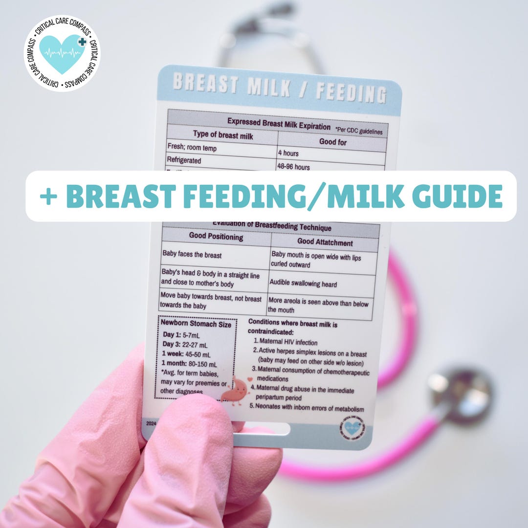 Breastfeeding Reference Card: NICU Nurse Guide - Etsy