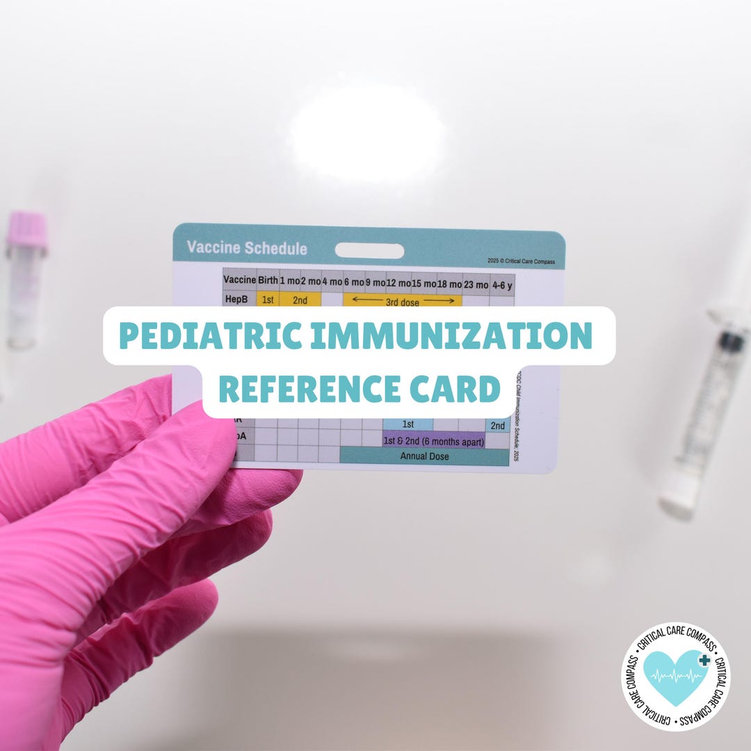 Pediatric Immunization Reference Card | Badge Buddy for Medical ...