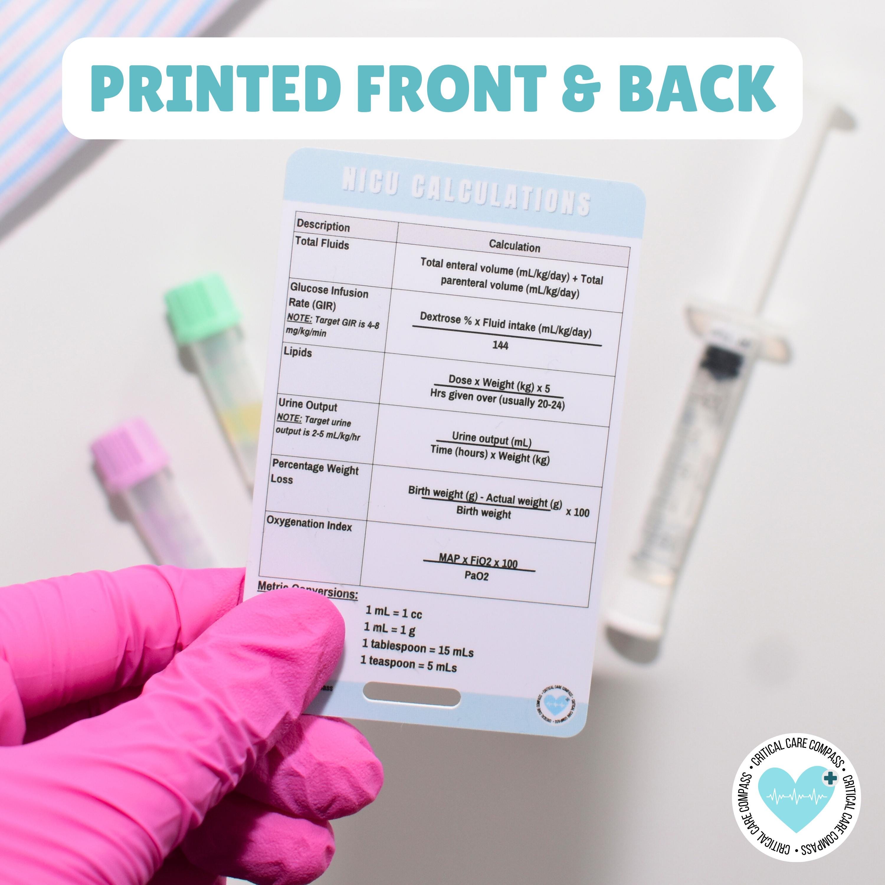 Neonatal Basics Reference Card | Perfect for NICU, PICU, or Labor ...