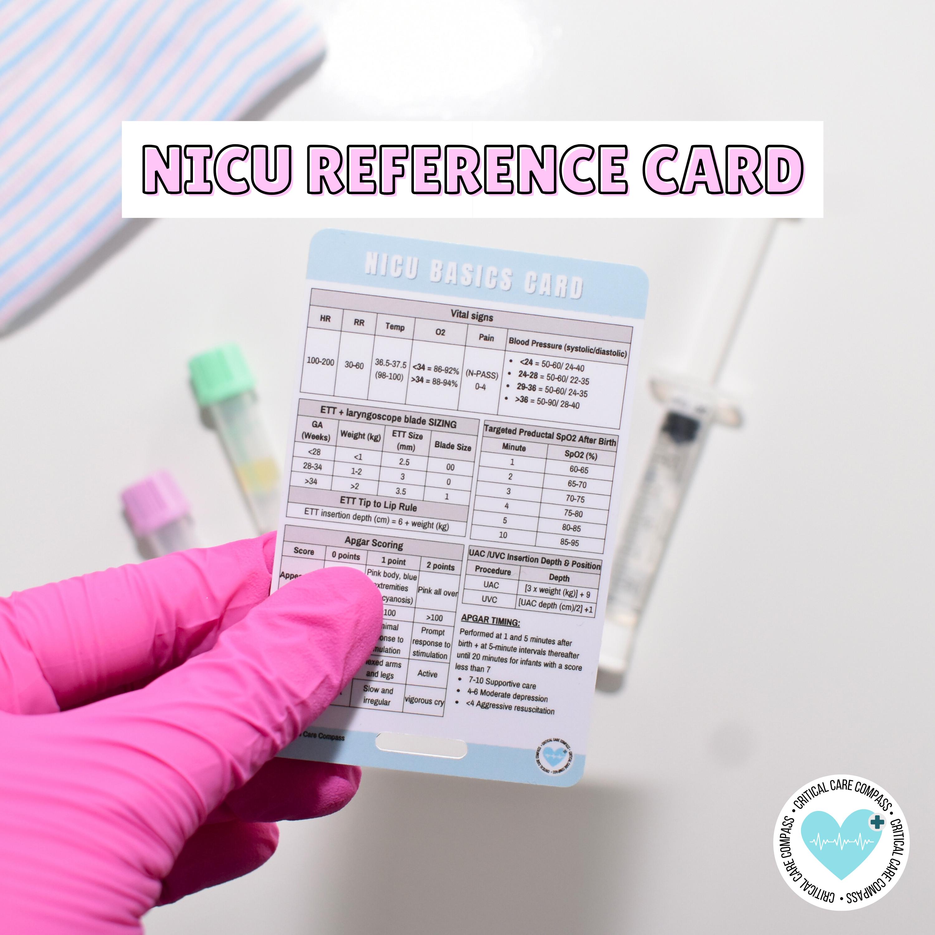 Neonatal Basics Reference Card | Perfect for NICU, PICU, or Labor ...
