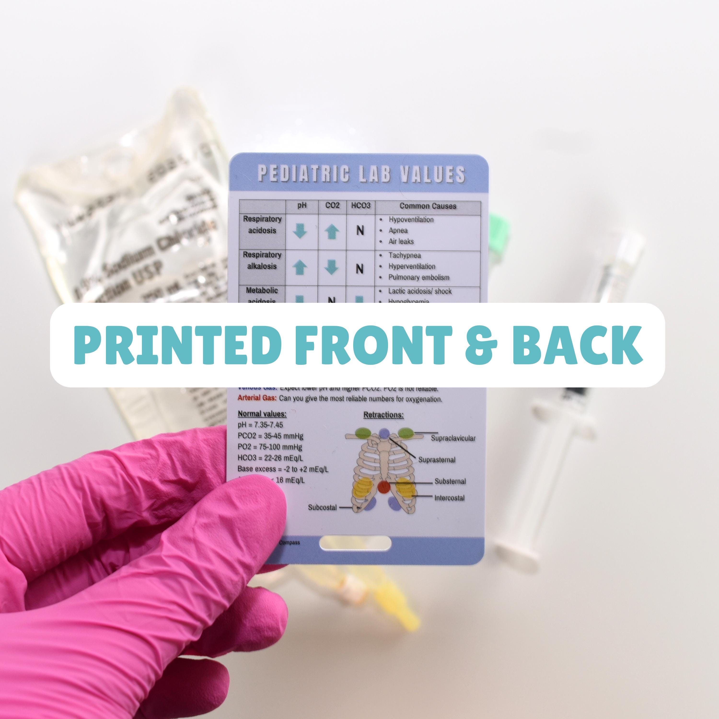 Pediatric Lab Values Reference Card: Nurse Badge Card - Etsy
