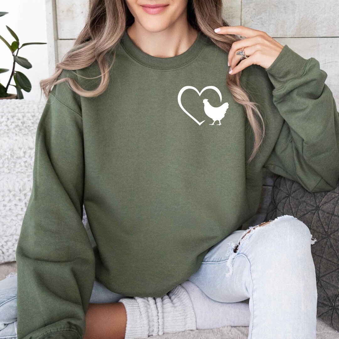 Chicken Sweatshirt Chicken Clothing Farm Life Sweatshirt - Etsy