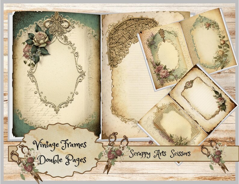 Vintage Frames for Junk Journal Digital Pages Add to Your Art and Craft ...