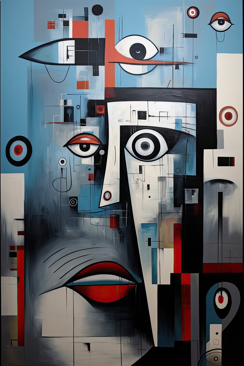 Cubism & Abstract Art Style Face Acrylic Oil Painting - Etsy