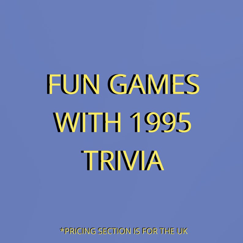 30th Birthday Party Games Bundle | Born in 1995 Trivia | 30th Party ...