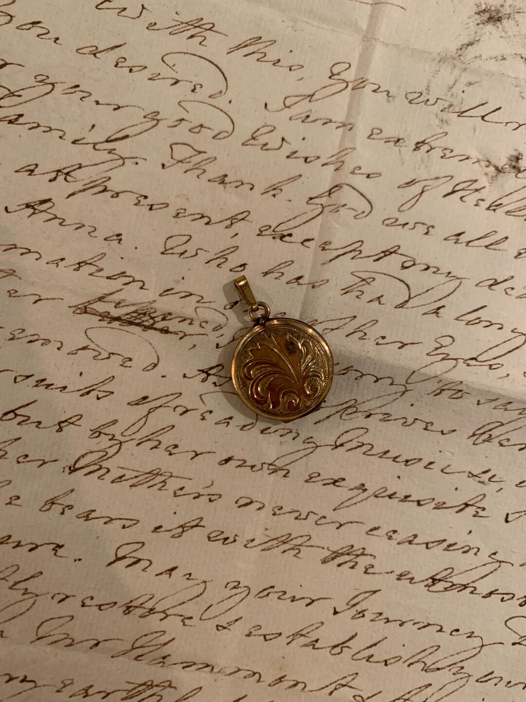 Vintage Rolled Gold Locket Round Locket Unique One of a Kind Pendant ...