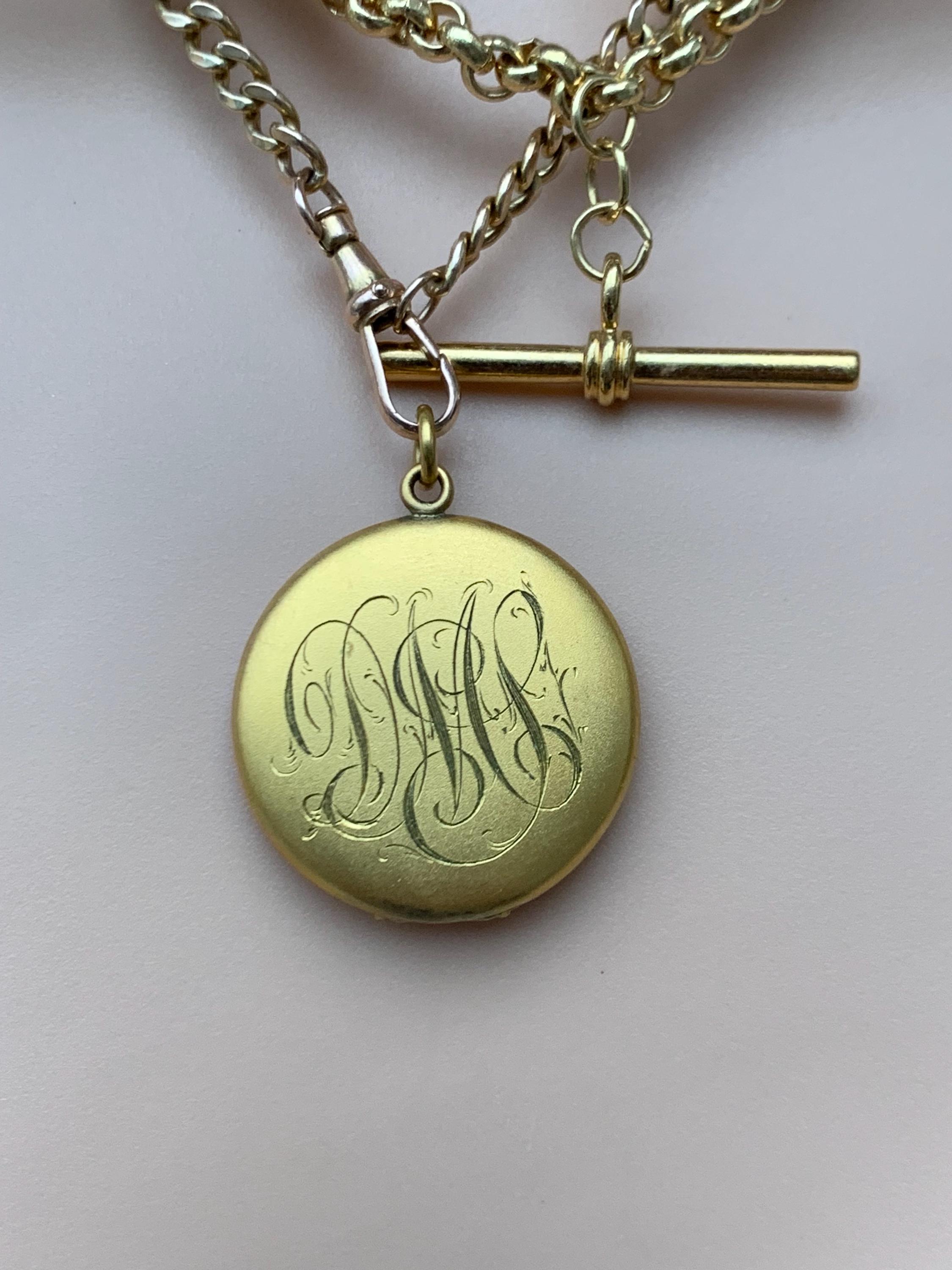 Antique Victorian or Edwardian Round Engraved Locket Quality Rolled ...