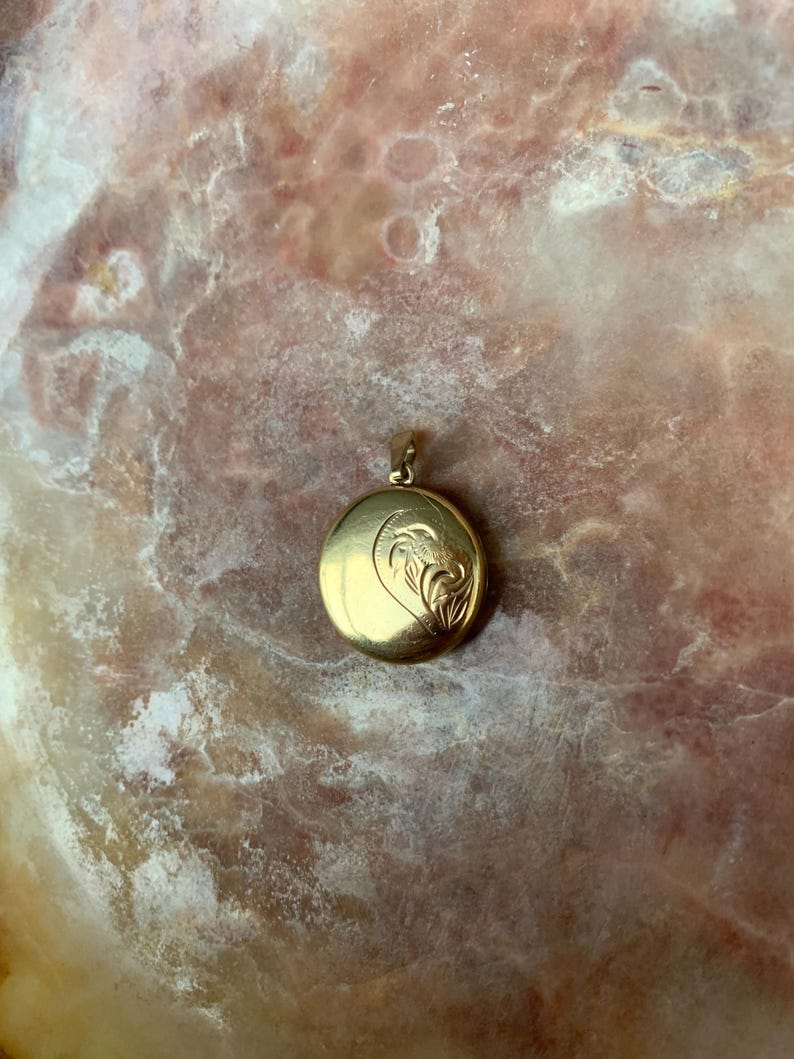 Vintage Rolled Gold Locket Round Locket Unique One of a Kind Pendant ...