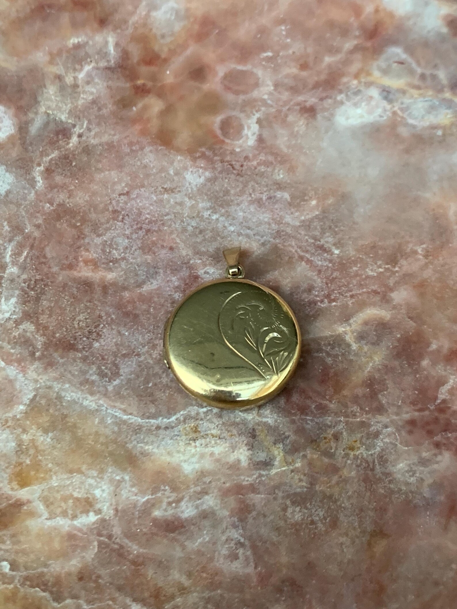 Vintage Rolled Gold Locket Round Locket Unique One of a Kind Pendant ...