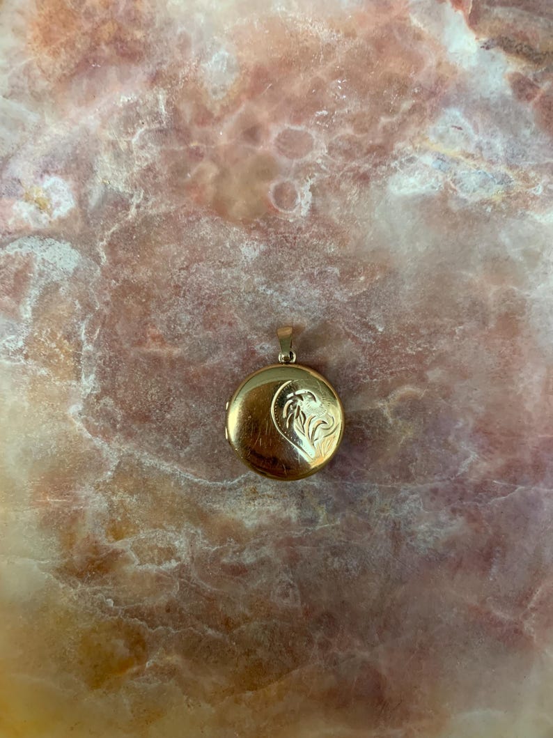 Vintage Rolled Gold Locket Round Locket Unique One of a Kind Pendant ...