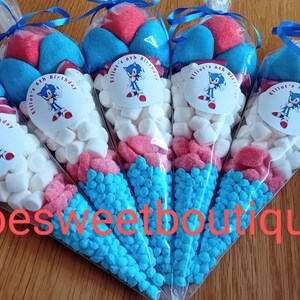 Personalised Sonic the Hedgehog Inspired Sweet Cones Birthday Party ...