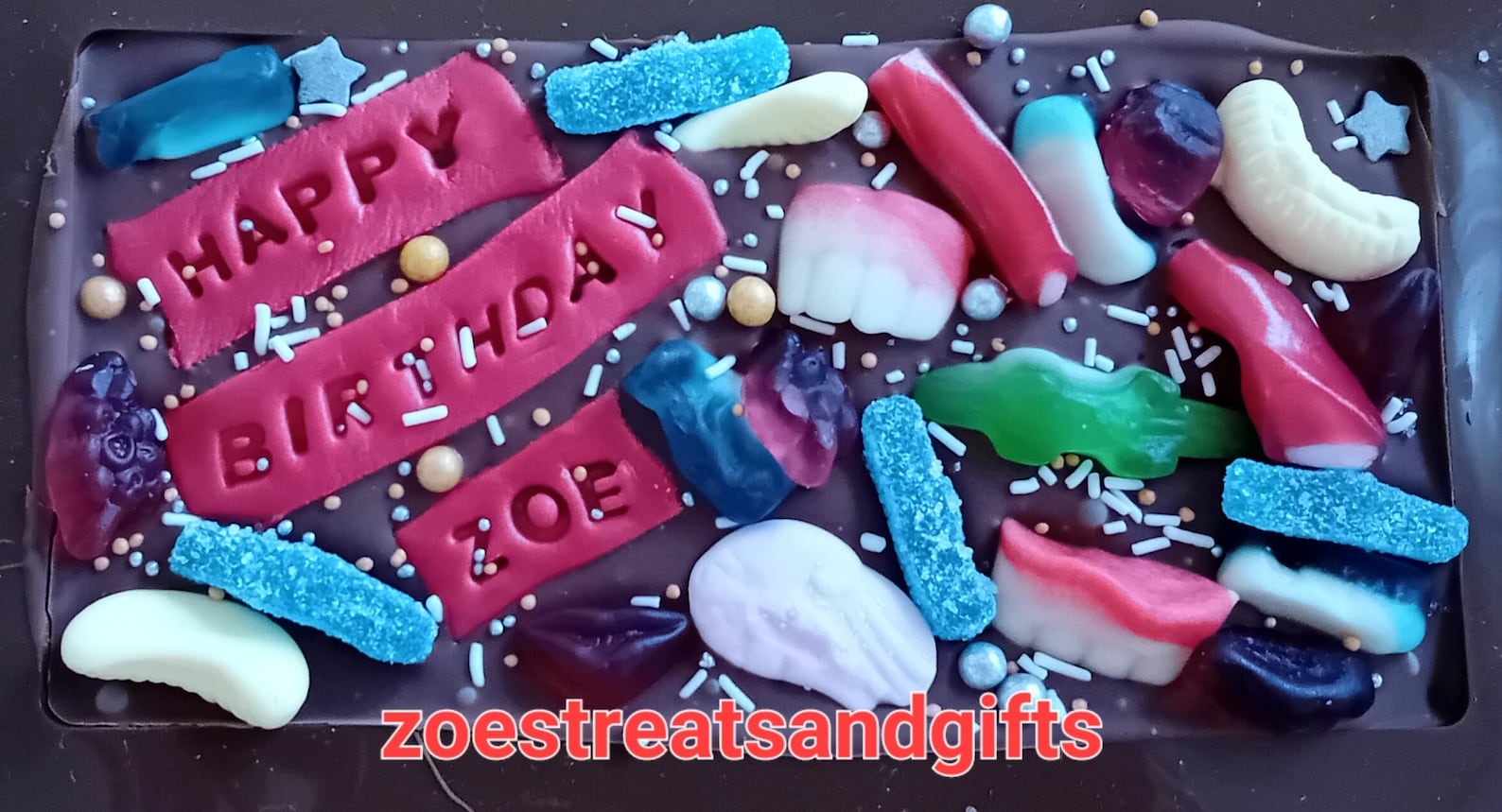 Personalised Chocolate Bar Slab, 2 Sizes Available, Various Toppings ...