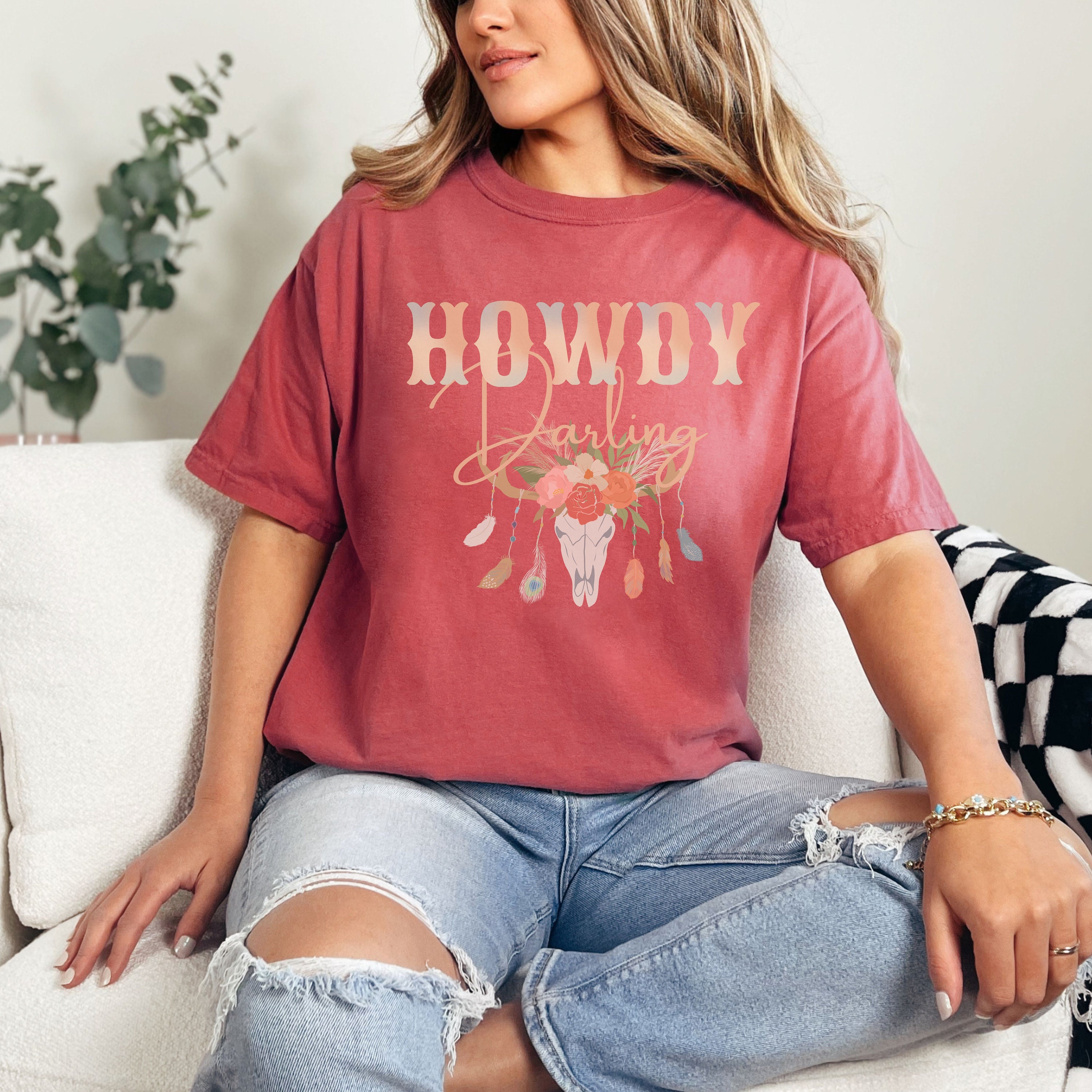Howdy Darling, Boho Cowgirl Shirt, Western Boho Shirt, Western Shirt ...