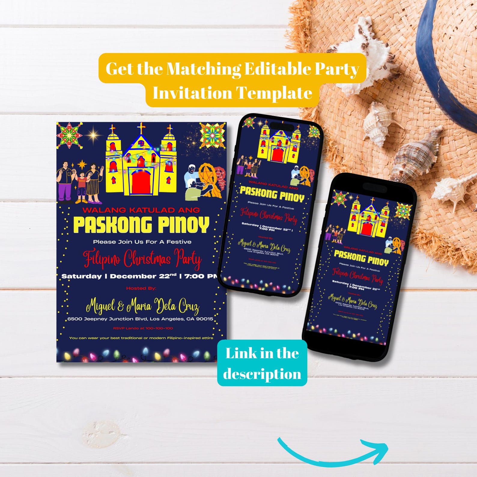 Editable Pinoy Simbang Gabi Christmas Welcome Sign Template, Printable ...