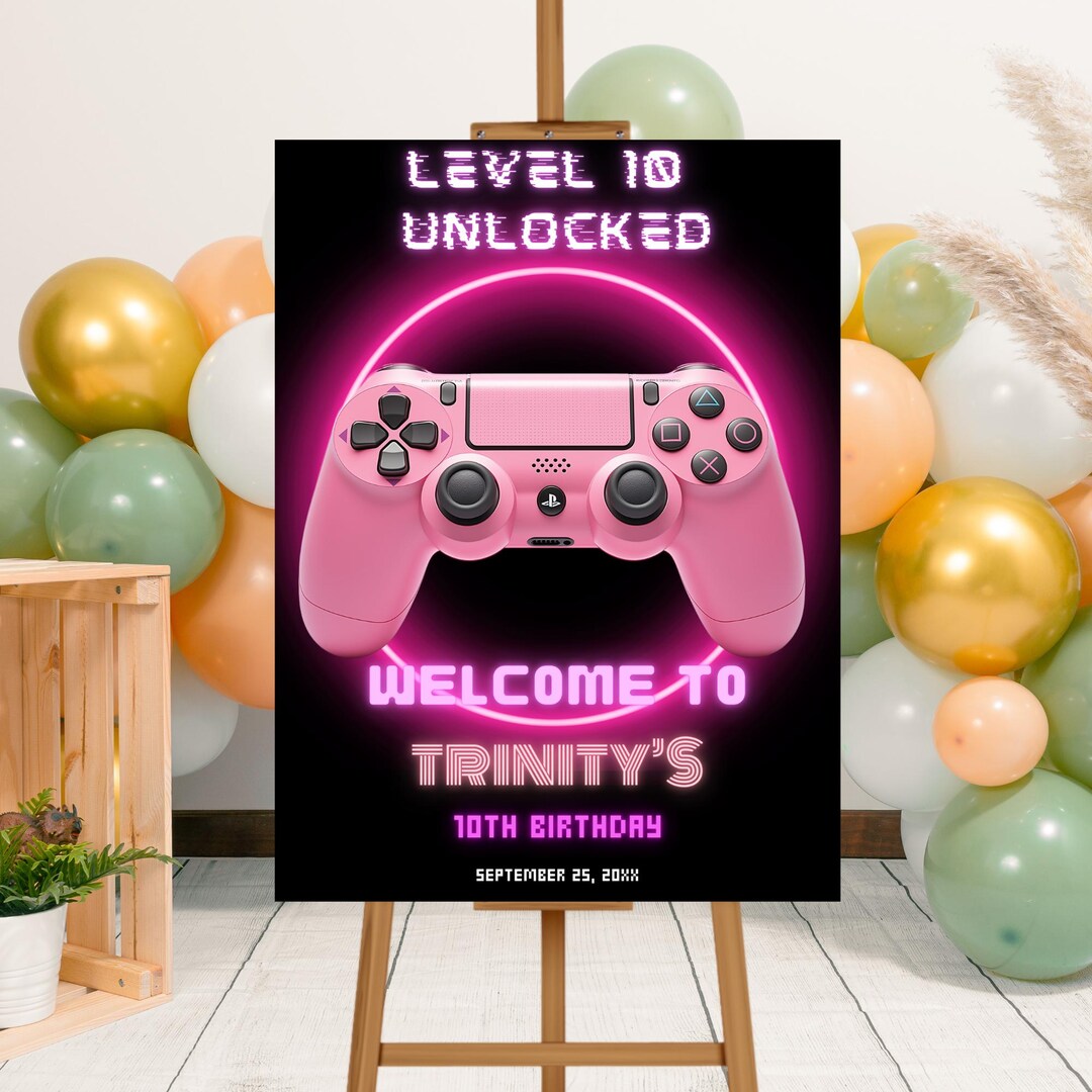 Editable Video Game Party Welcome Sign Template, Printable Video Game ...