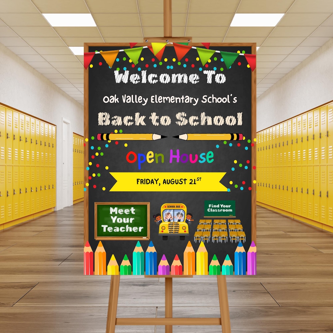 Editable Back to School Open House Welcome Sign Template, Printable ...