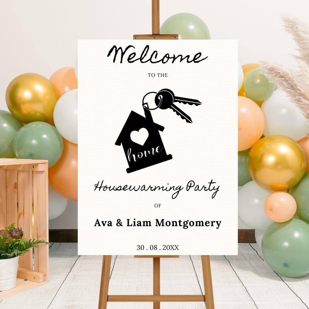 Editable Housewarming Party Welcome Sign Template, Printable Simple ...