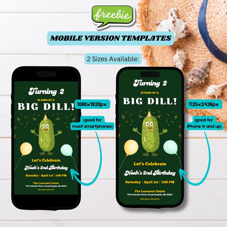 Editable Pickle Birthday Party Invitation Template, Printable Big Dill ...