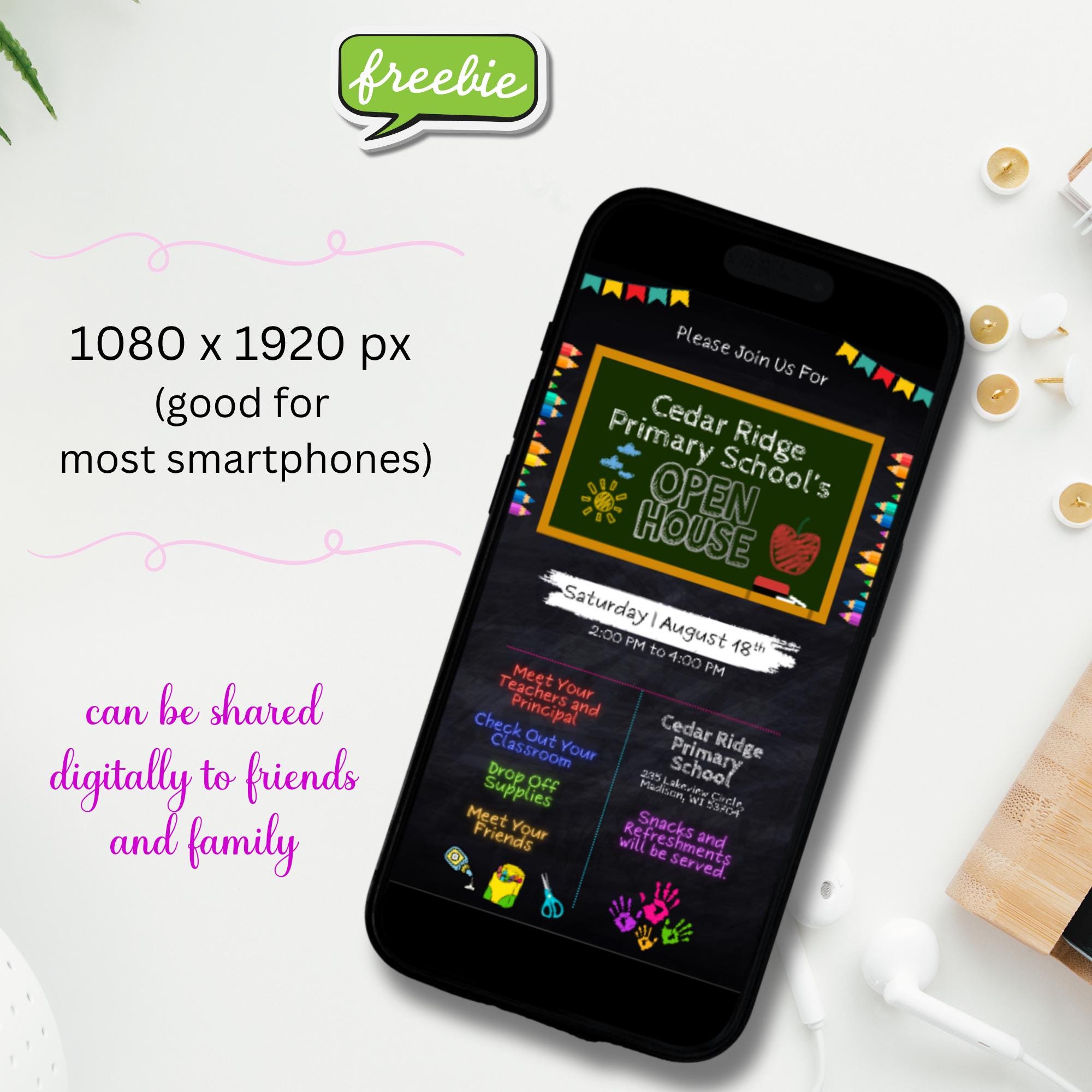 Editable Chalkboard Back to School Open House Invitation Template ...