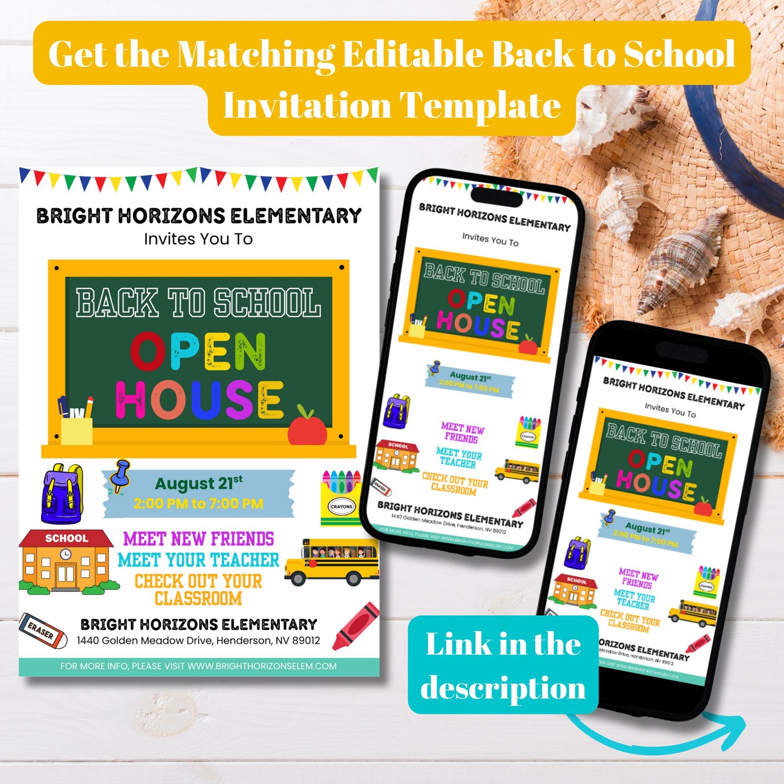 Editable Back to School Open House Welcome Sign Template, Printable ...