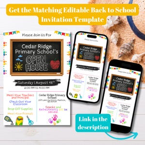 Editable Chalkboard Back to School Open House Welcome Sign Template ...