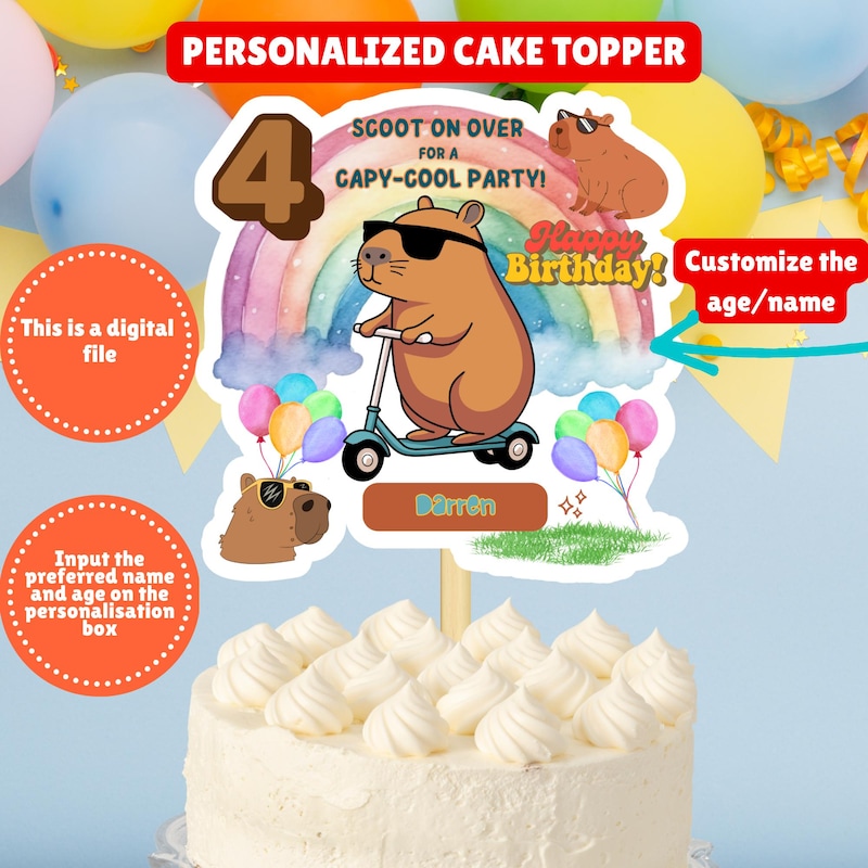 Capibara cake topper - Etsy España