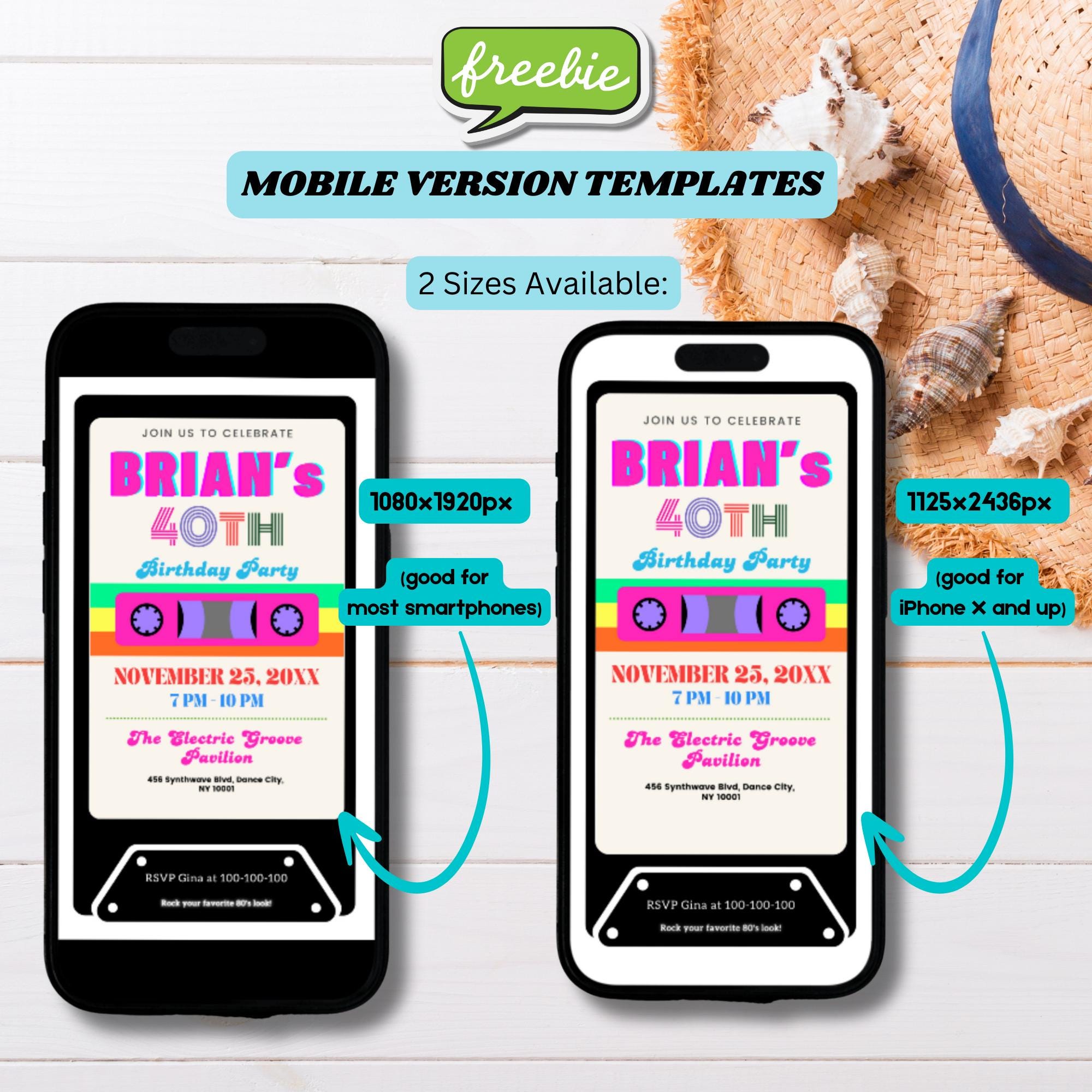 Editable Mixed Tapes 80's Birthday Party Invitation Template, Printable ...