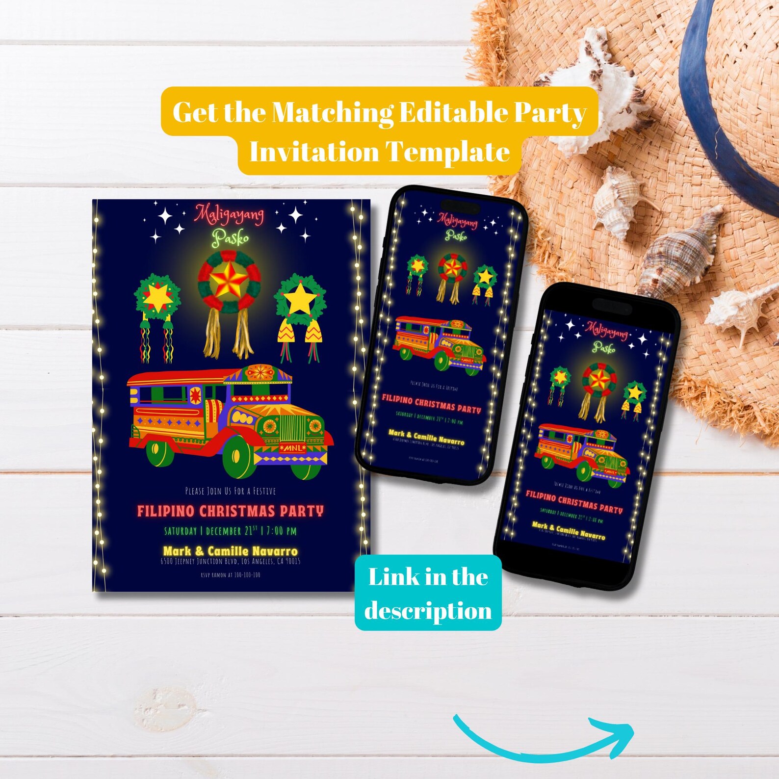 Editable Maligayang Pasko Filipino Christmas Party Welcome Sign ...