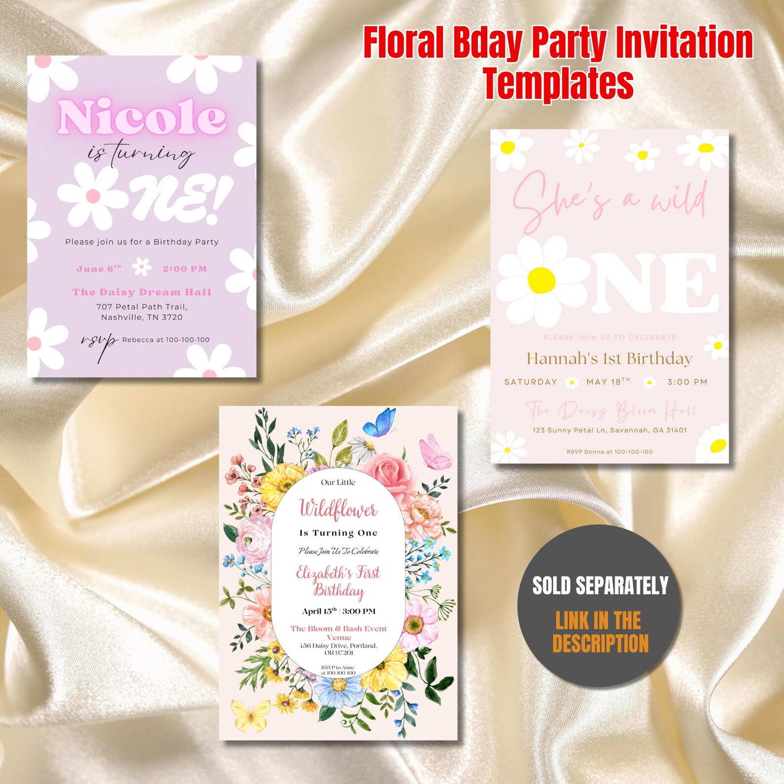 Editable Daisy Birthday Decoration Template, Printable Daisy Birthday ...