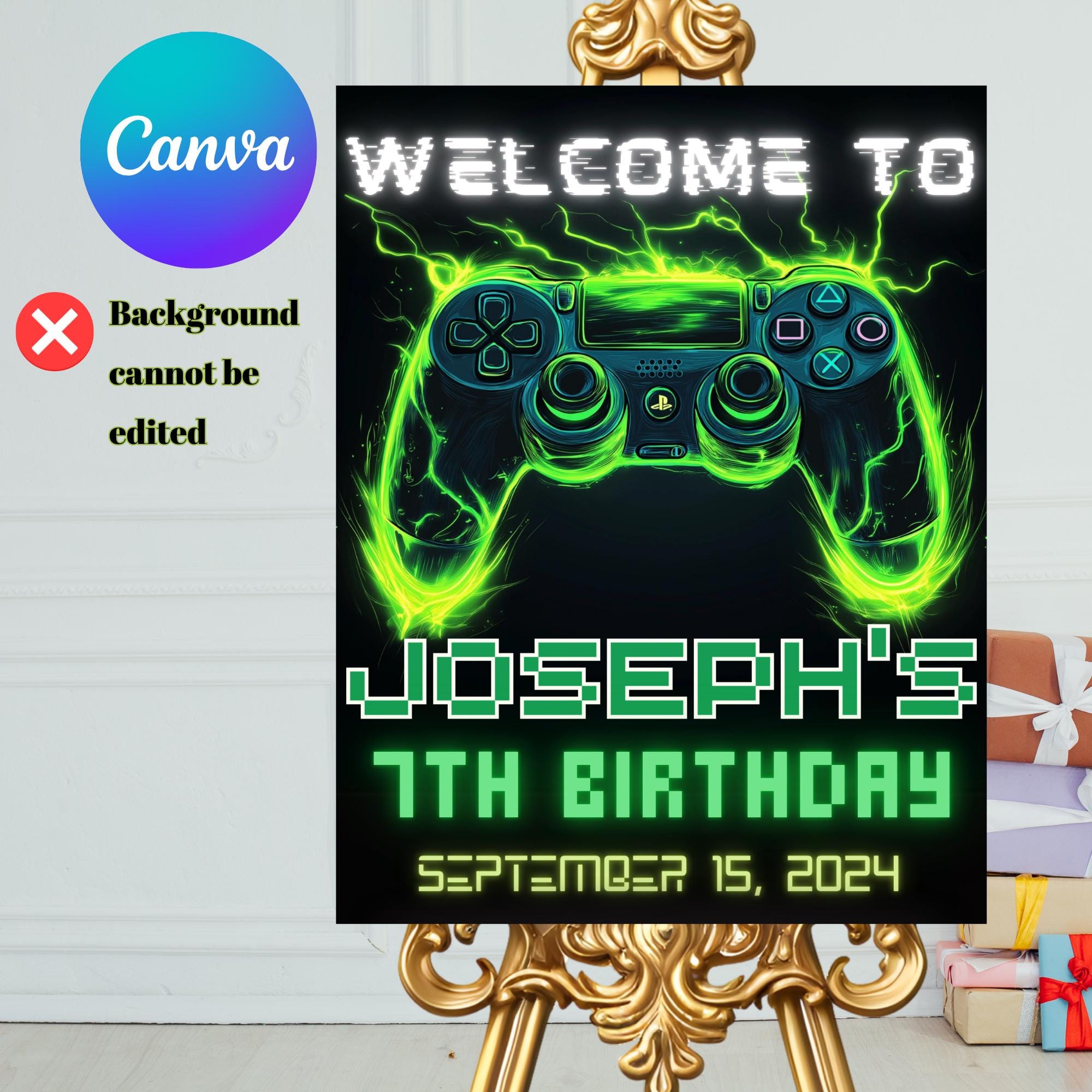 Editable Video Game Birthday Party Welcome Sign Template, Video Game ...