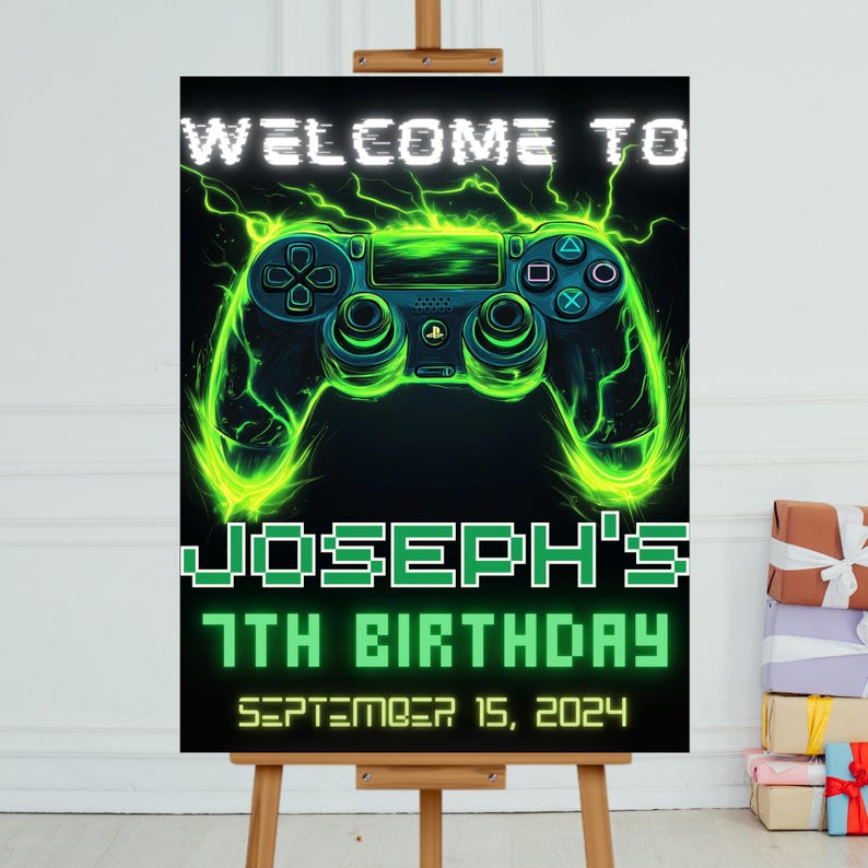 Editable Video Game Birthday Party Welcome Sign Template, Video Game ...