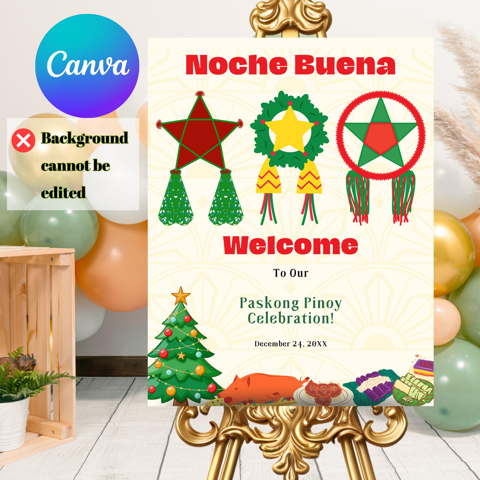 Editable Filipino Christmas Party Welcome Sign Template, Printable ...