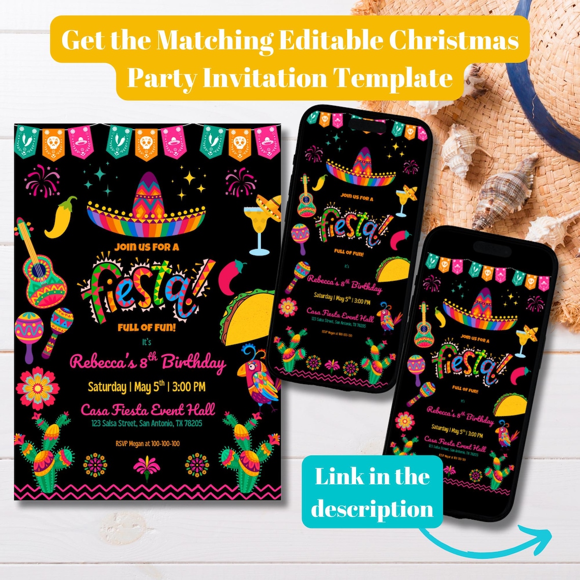 Editable Fiesta Birthday Welcome Sign Template, Printable Birthday ...