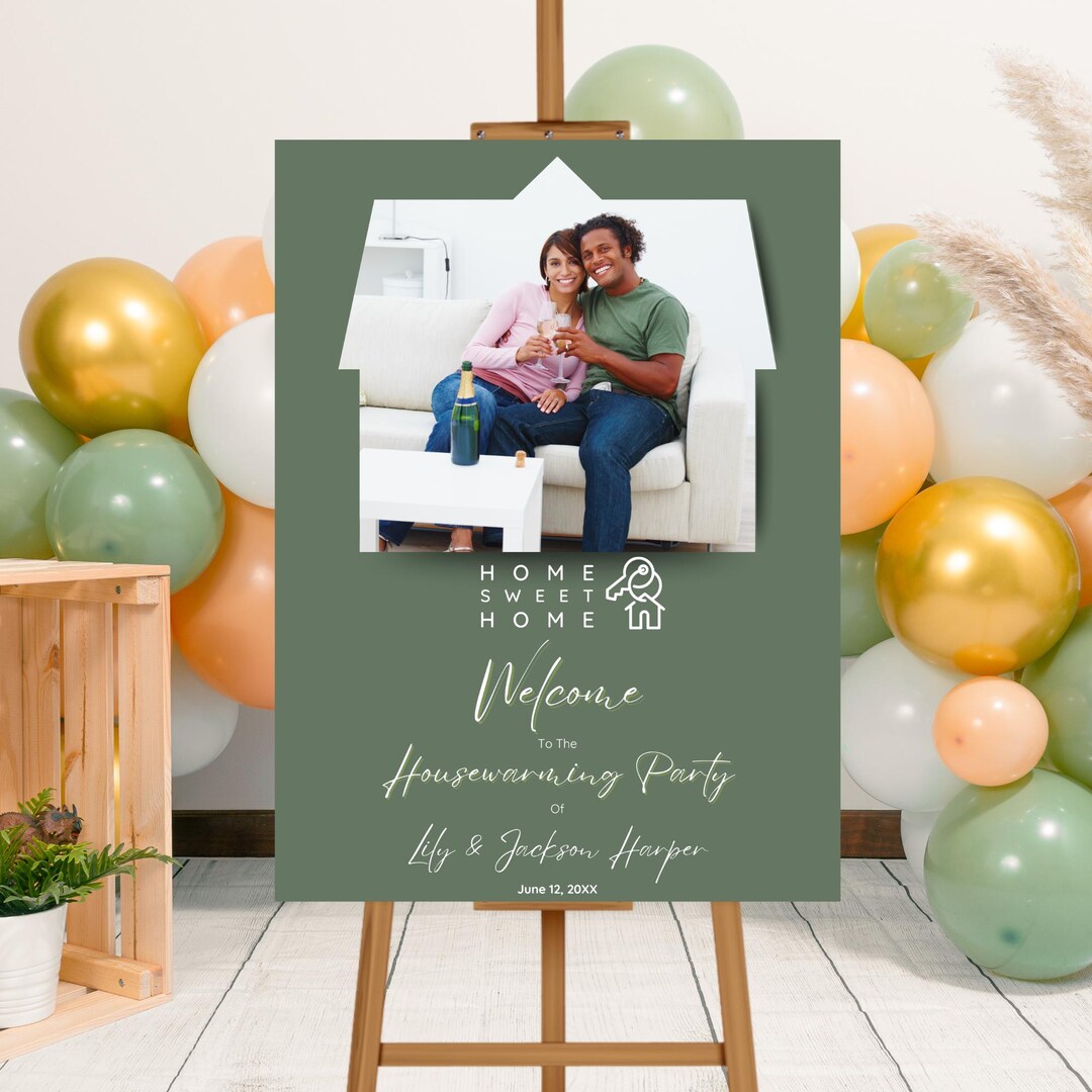 Editable Housewarming Photo Welcome Sign Template, Printable New House ...