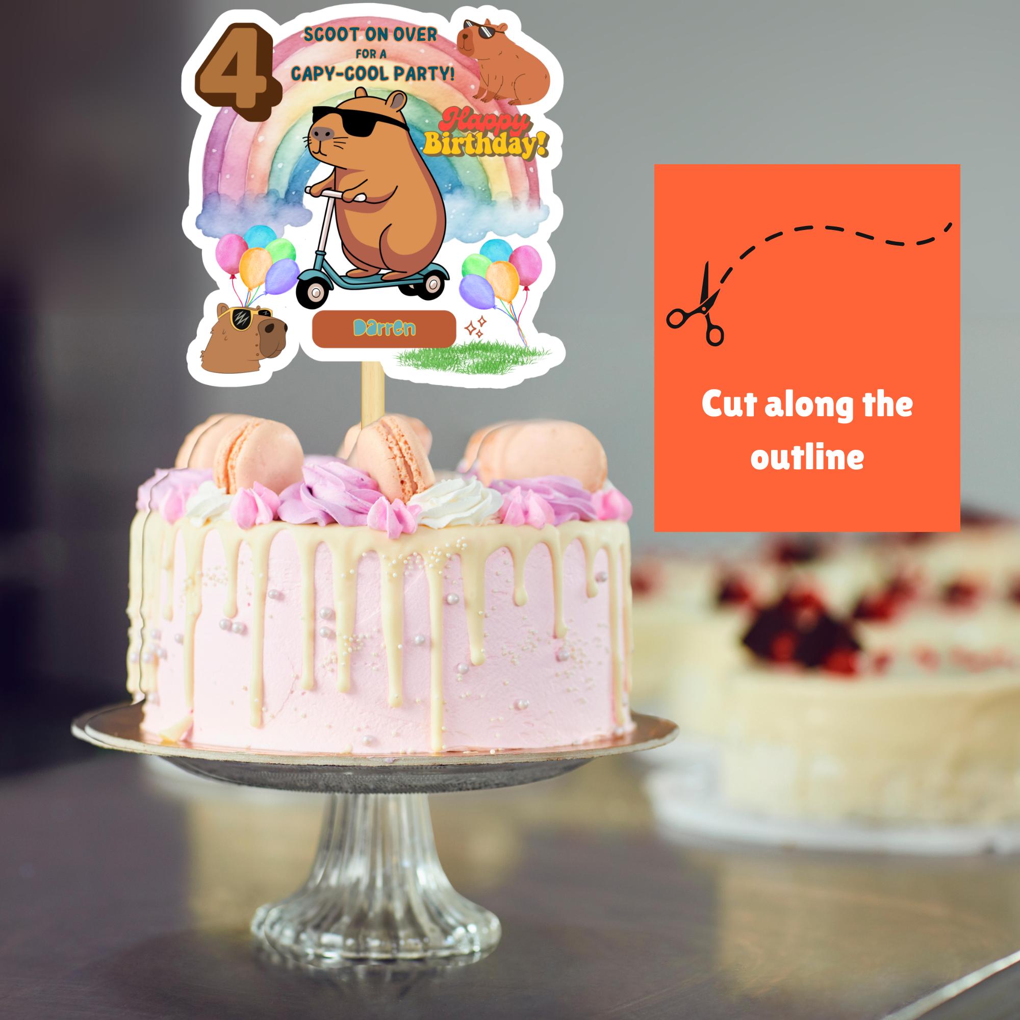 Custom Capybara Birthday Cake Topper, Cool Capybara Cake Topper ...
