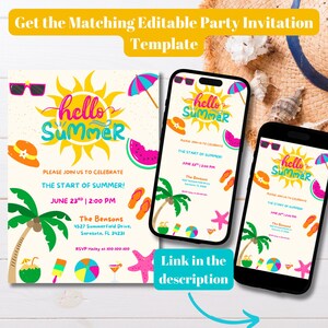 Editable Summer Party Welcome Sign Template, Printable Summer Poster ...