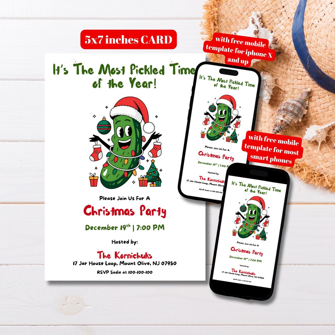 Editable It's the Most Pickled Time of the Year Pickle Christmas ...