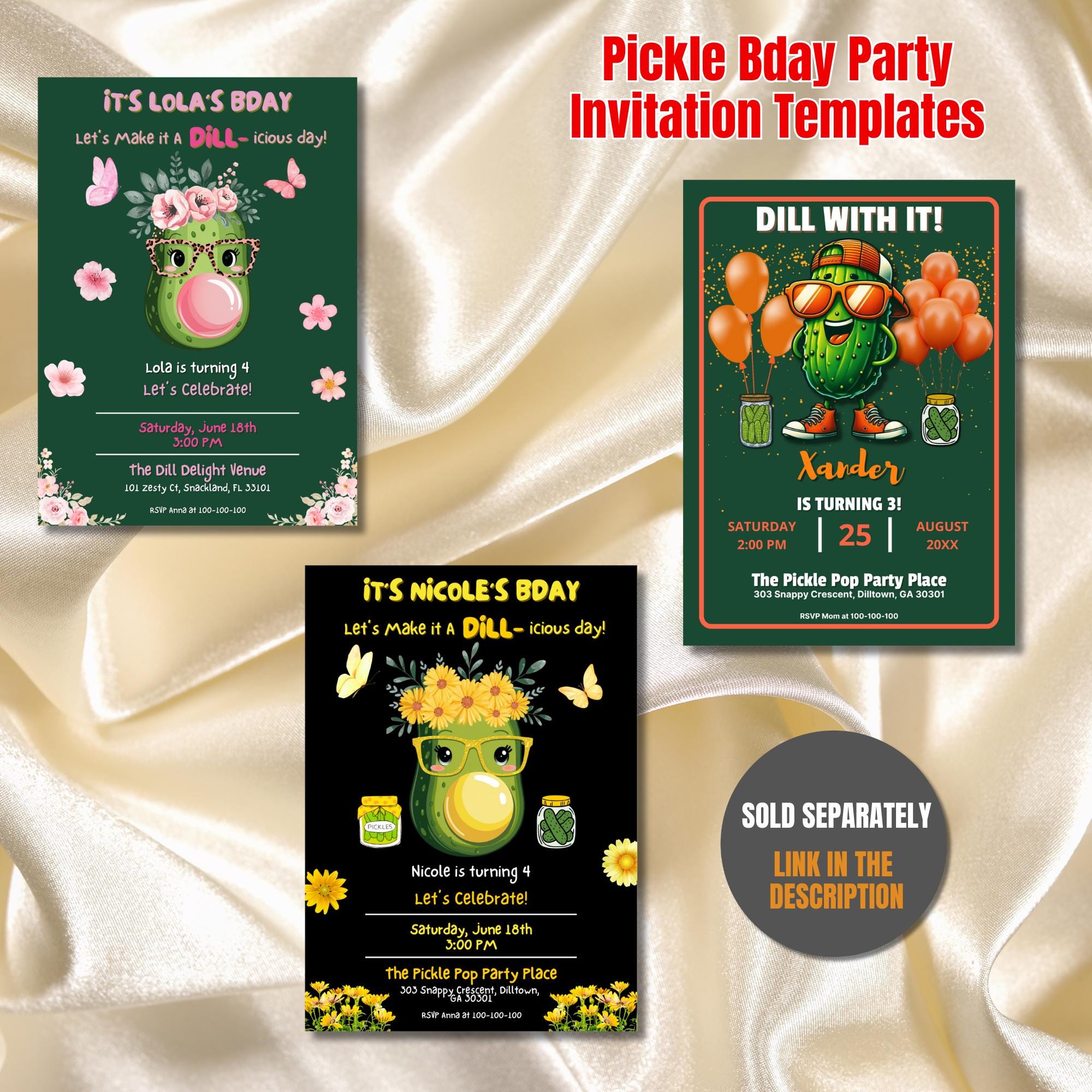 Editable Pickle Birthday Welcome Sign, Printable Pickle Birthday Party ...