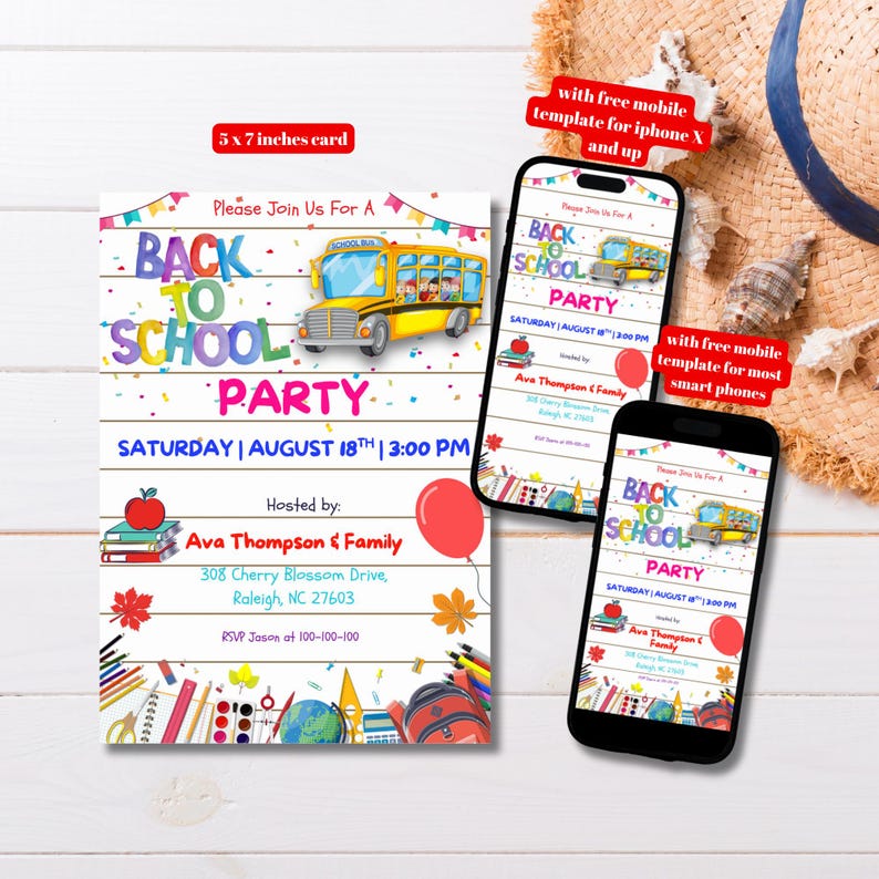 Editable Back to School Bash Invitation Template, Printable End of ...
