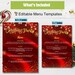 Editable Red and Gold Christmas Party Dinner Menu Template, Printable ...