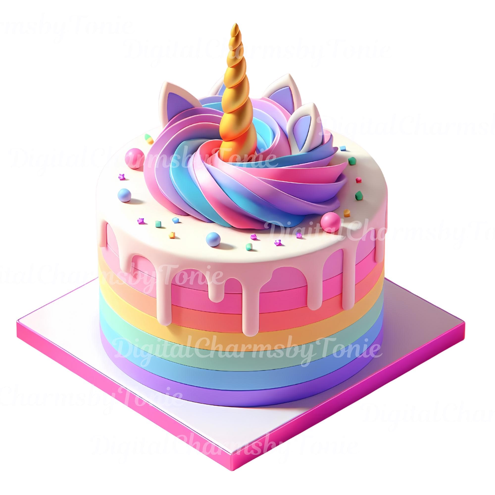 3D Unicorn Cake, Blocks Unicorn Cake, Building Blocks 3D Unicorn Cake ...