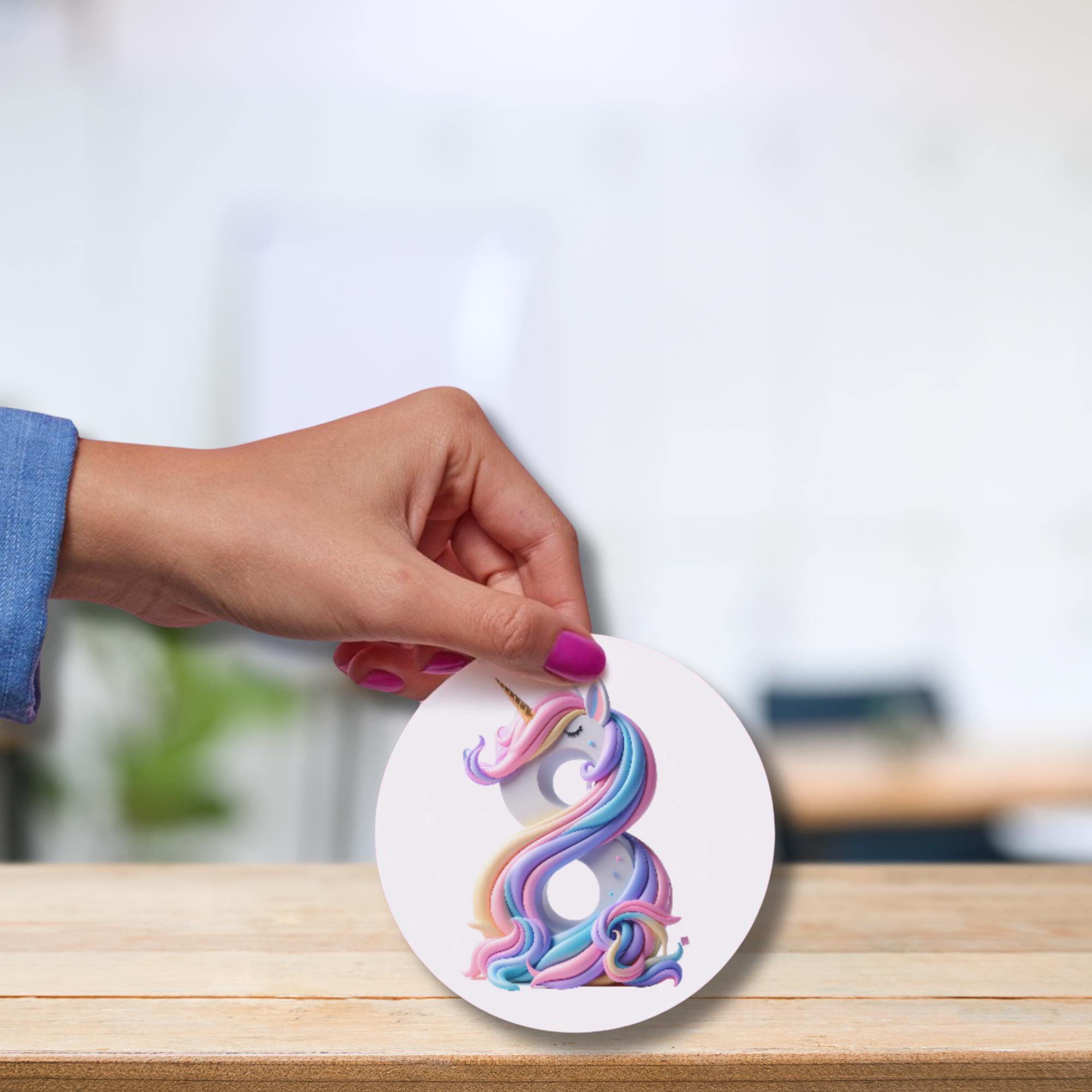 3D Blocky Unicorn Numbers PNG, Unicorn Numbers 8 for Kids Birthday ...