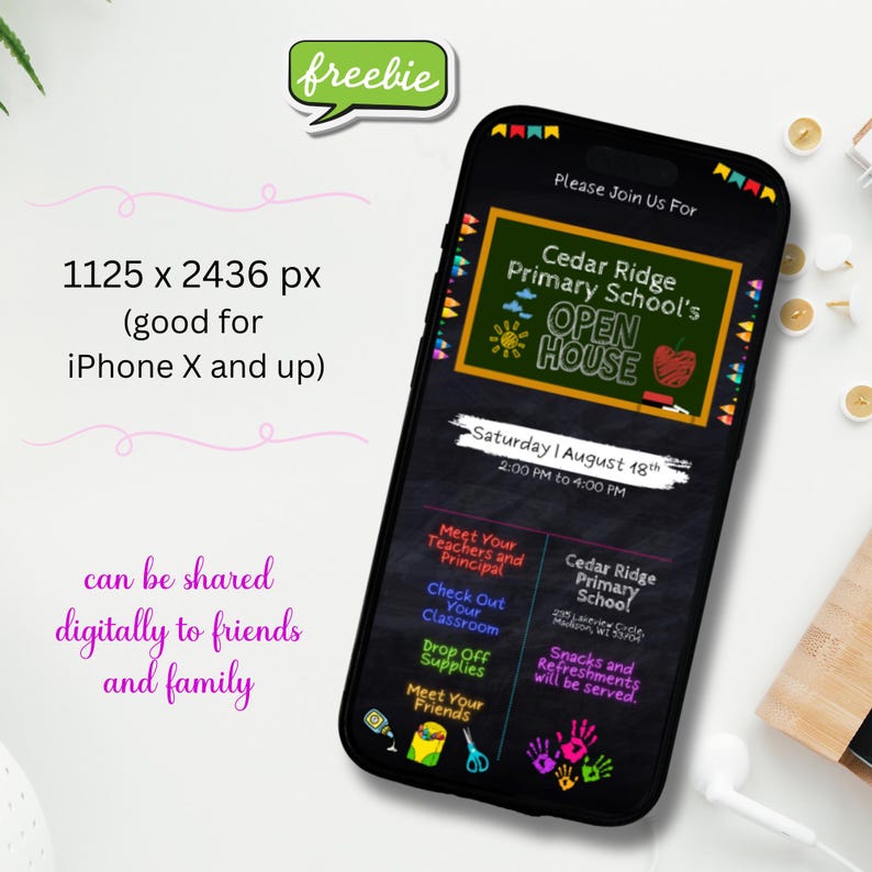 Editable Chalkboard Back to School Open House Invitation Template ...