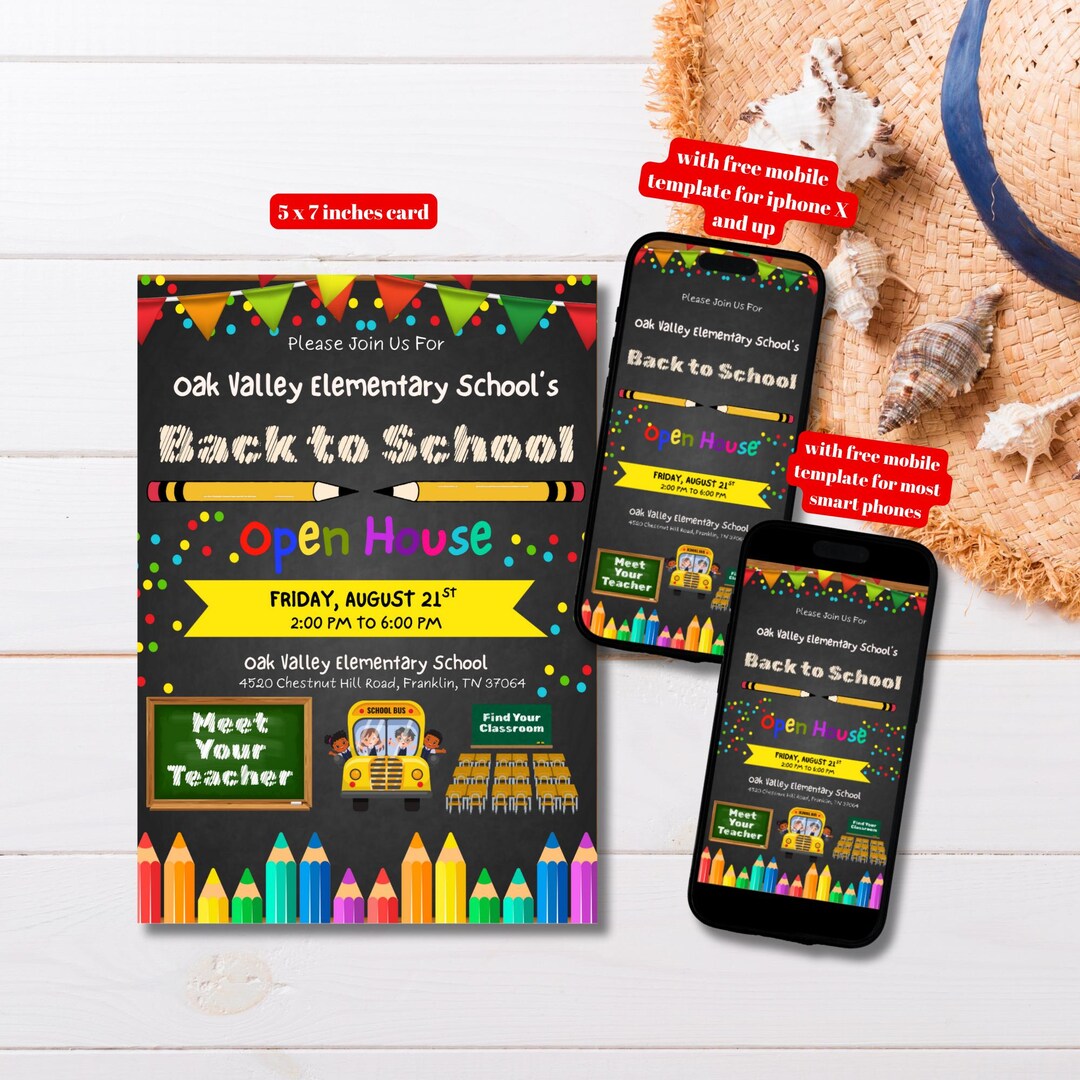 Editable Back to School Open House Flyer Template, Printable Back to ...
