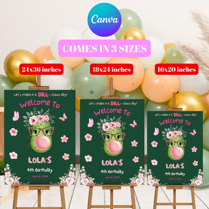 Editable Pickle Party Welcome Sign Template, Printable Pickle Birthday ...